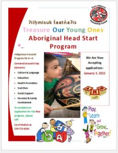 Aboriginal Head Start program – Port Alberni Friendship Center